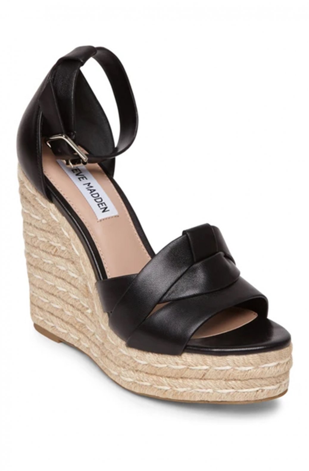 Steve Madden - Sivian Wedge - Black Leather - SKOR - DAM
