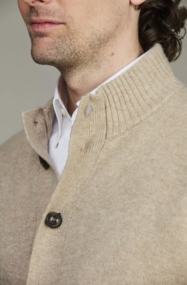 Hansen & Jacob - Geelong High Collar Cardigan - 14 Sand