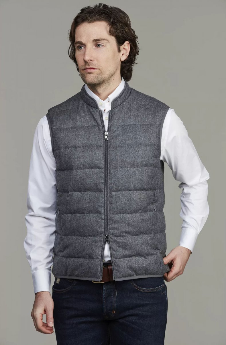 Hansen And Jacob Lt Down Supersonic Wool Vest 04 Grey 2235