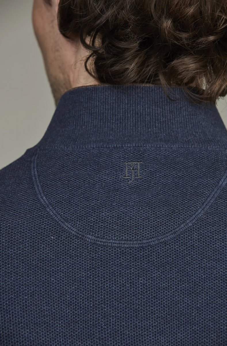 Hansen & Jacob - Half Zip Structure Knit - 47 Dark Blue