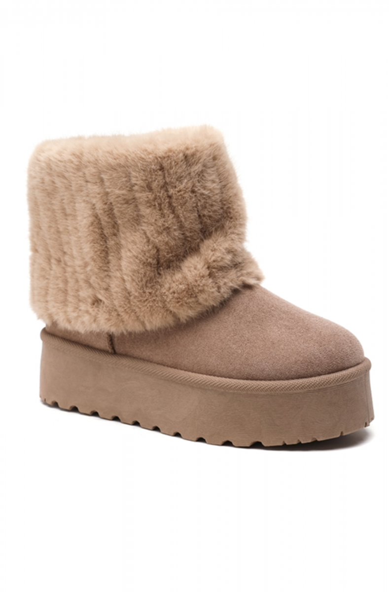 Mixed Brands - Boot with fake fur 2057 - Khaki - DAM